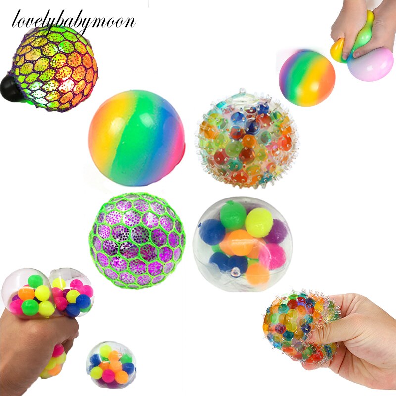 1/2pcs Clear Stress Balls Colorful Ball Autism Mood Squeeze Relief ...