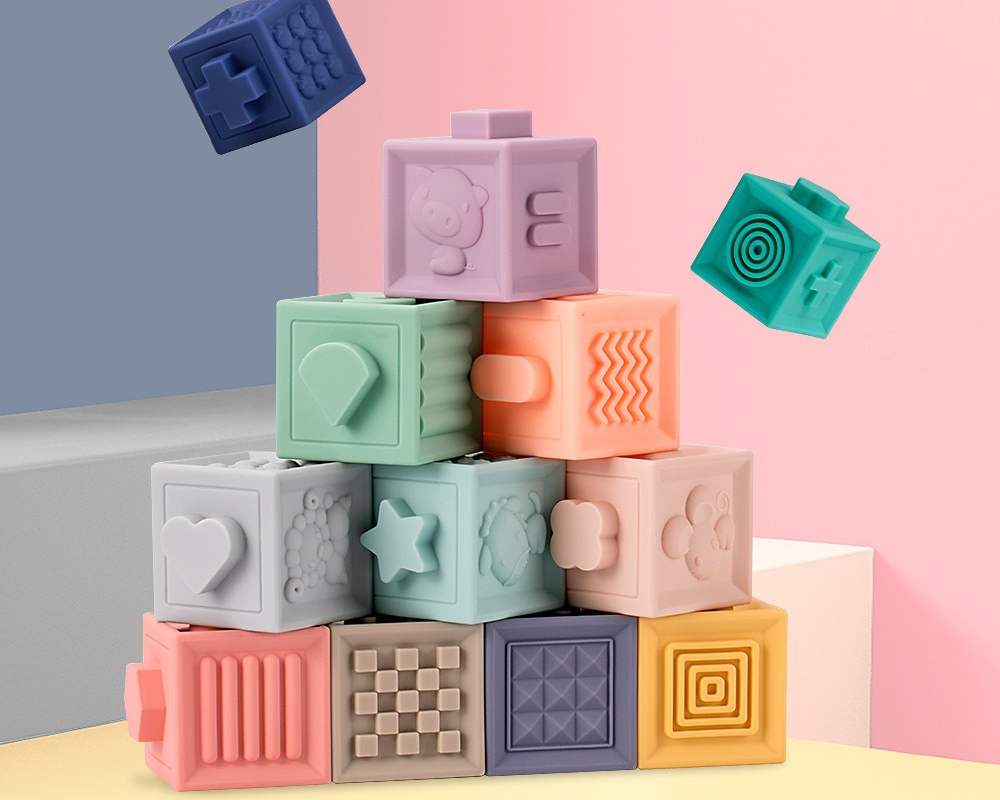 Soft Musical Squishy 3D Building Blocks - Pop It City